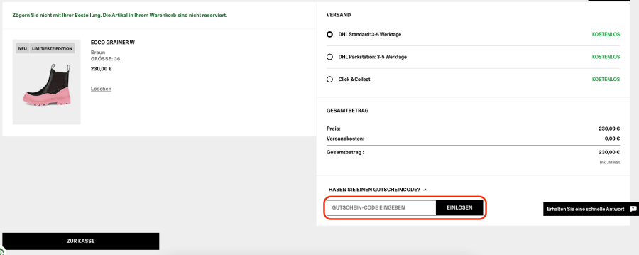 Rabattcode & Gutschein ecco - 10€ und 30% - Februar 2026